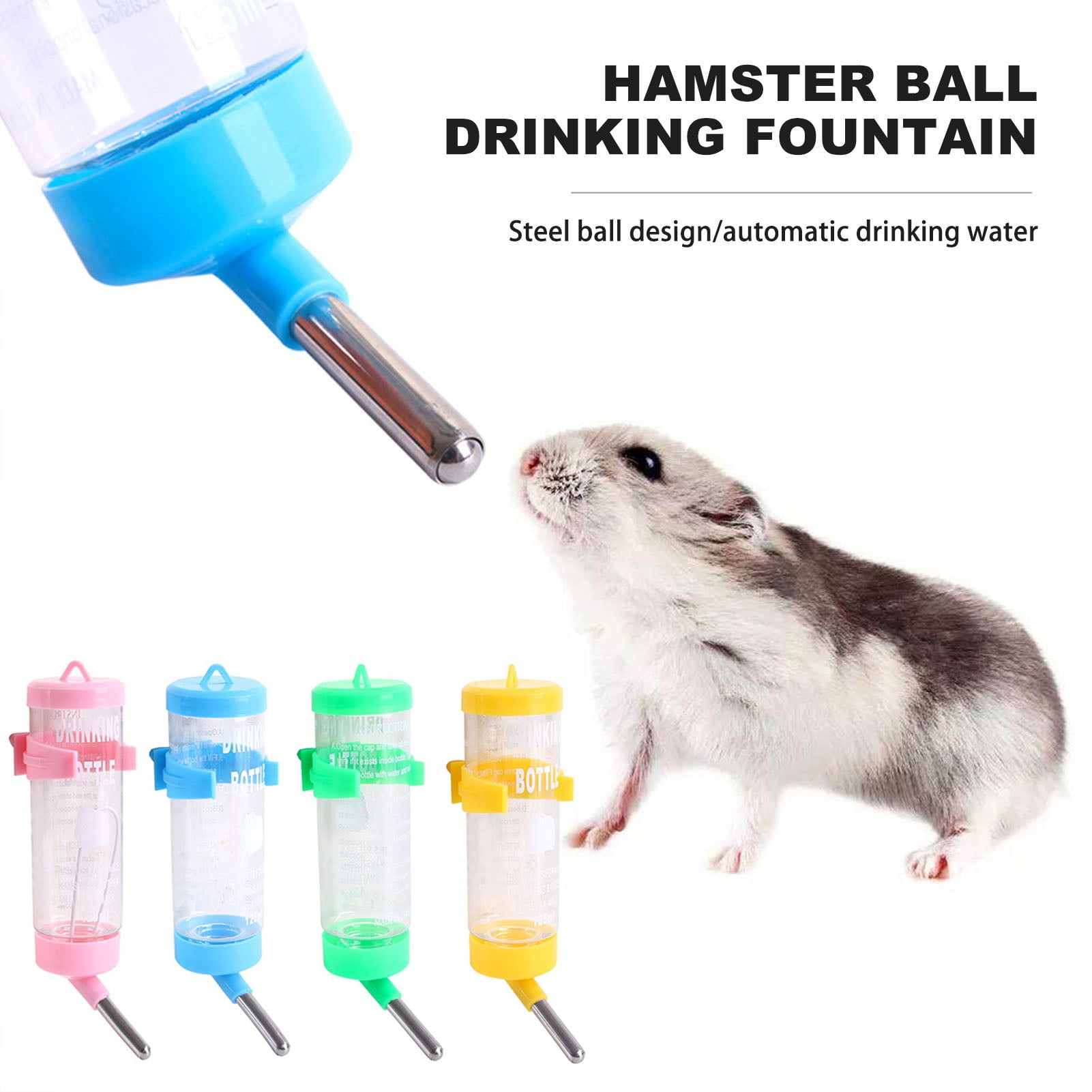 Bullpaw 125/500ml Hamster Water Bottle with Scale No Drip Leak-Proof ...