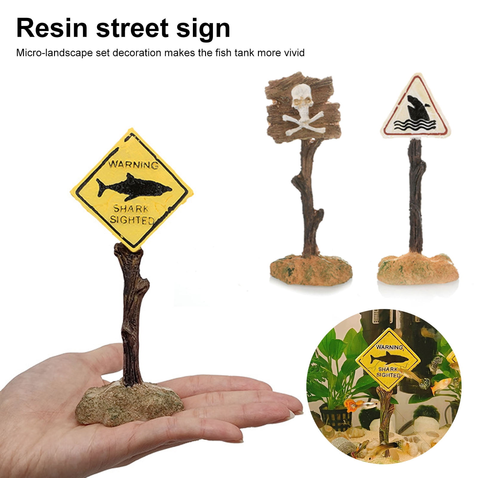 Bullpaw Aquarium Decoration Ornament Cartoon Resin Artificial Shark ...