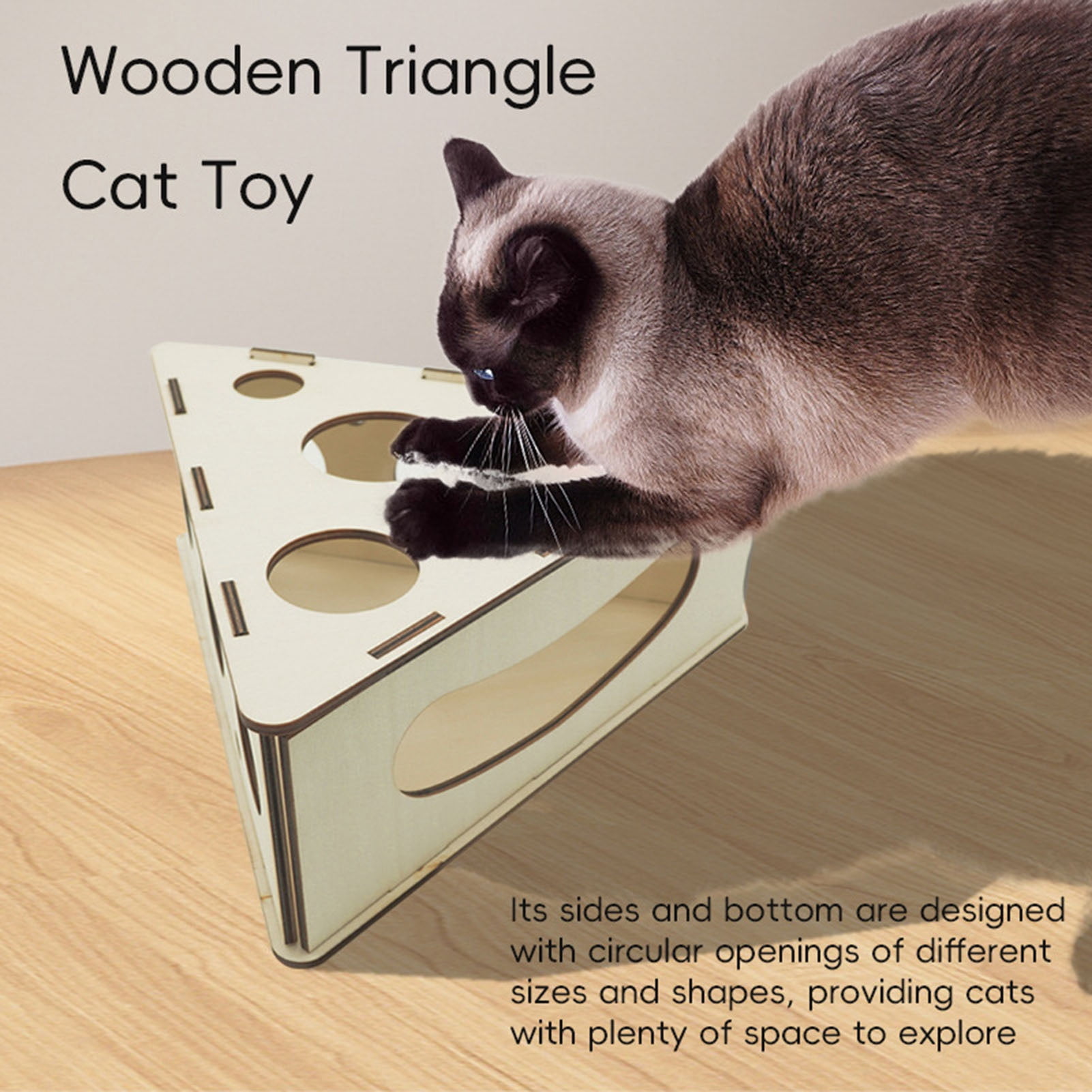 Bullpaw Cat Puzzle Box Interactive Pet Toy for Indoor Cats Wooden ...