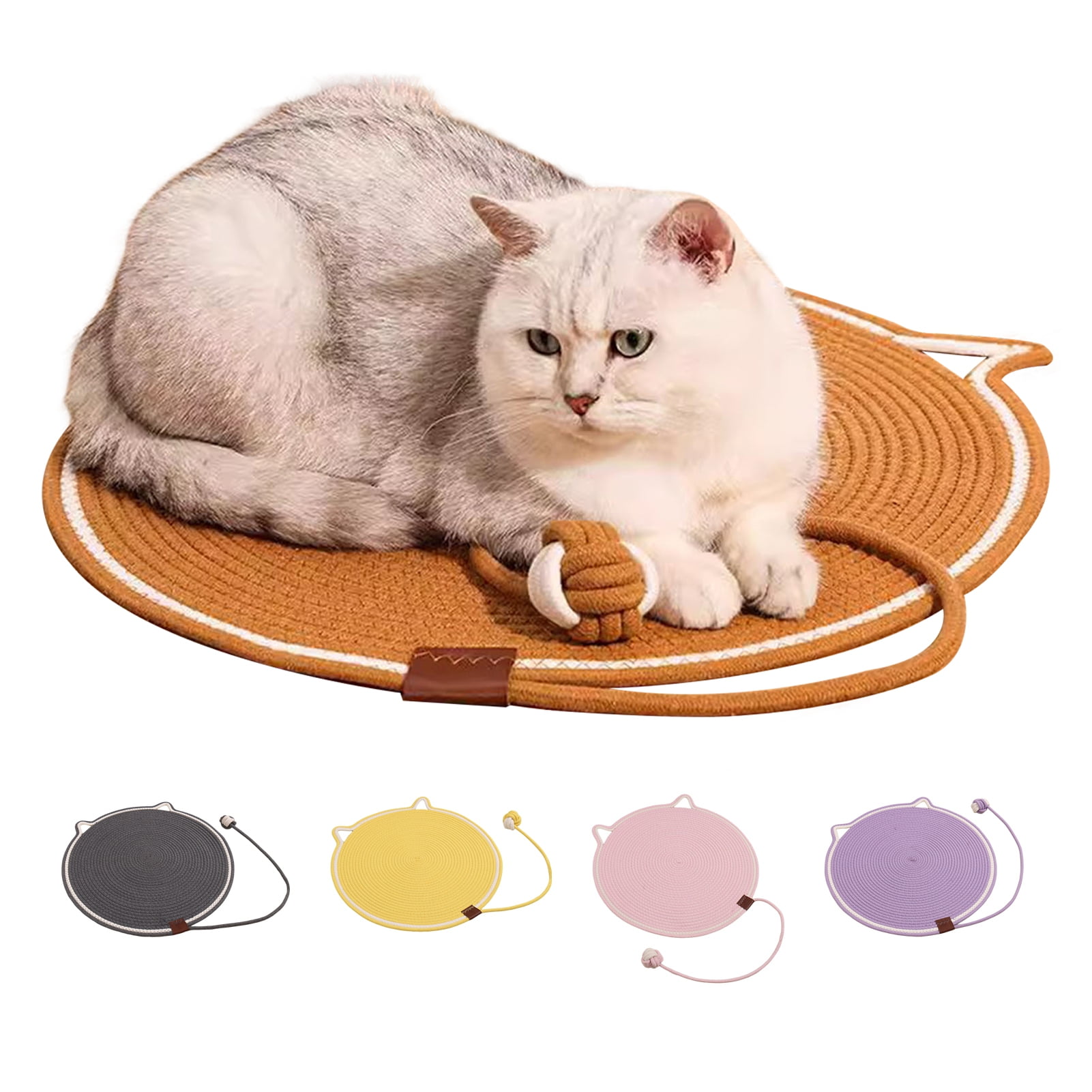 Bullpaw Cat Scratching Pad Large Size 35cm Natural Cotton Rope Cat Scratching Mat Dual ...