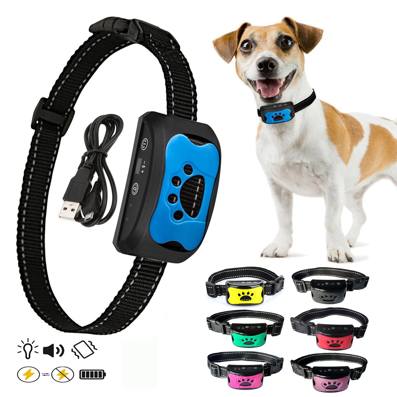 Bullpaw Dog Bark Collar Rechargeable Smart Anti Barking Collar Dog ...