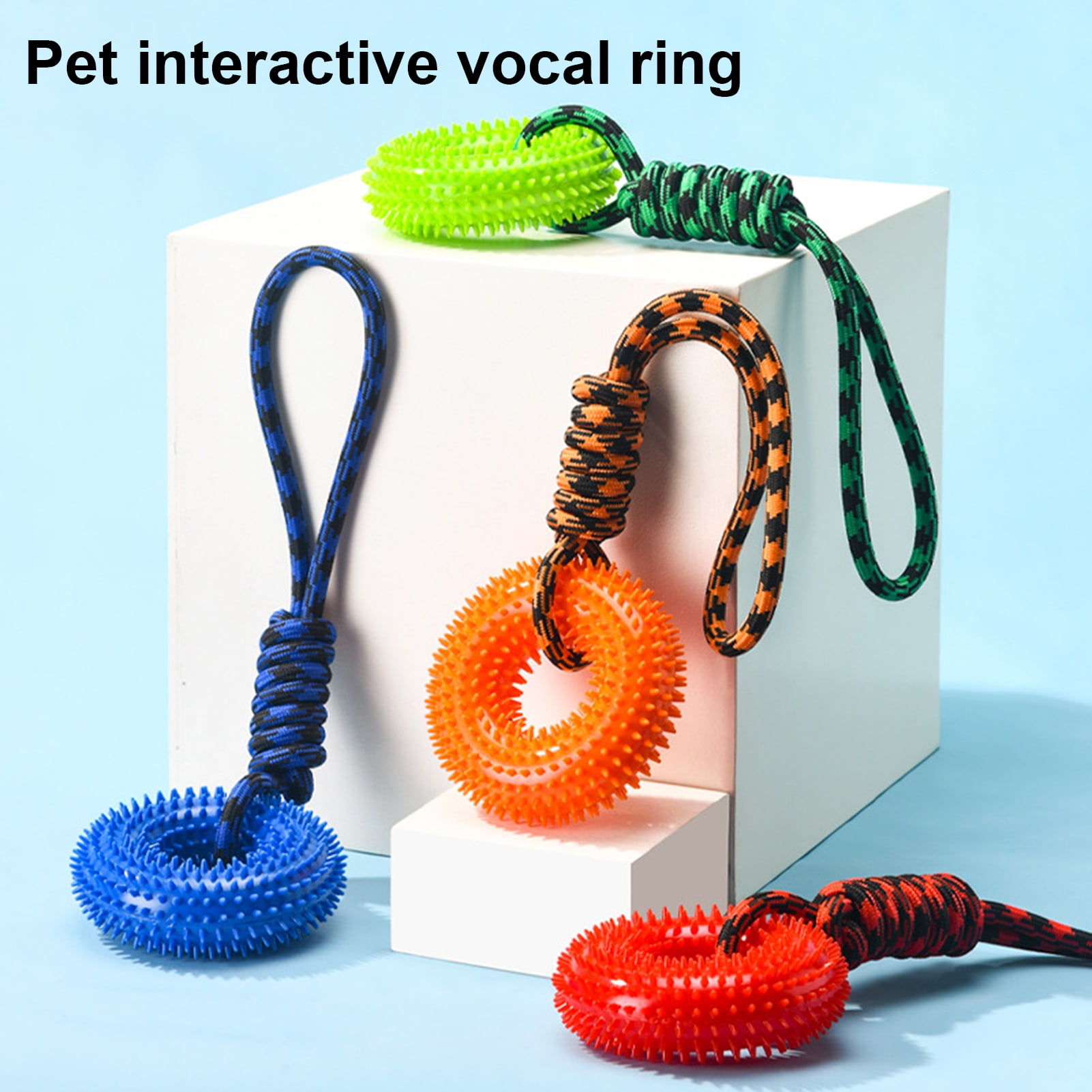 Bullpaw Durable Rope Chew Toy for Dogs – Spiked Ring, Aggressive ...