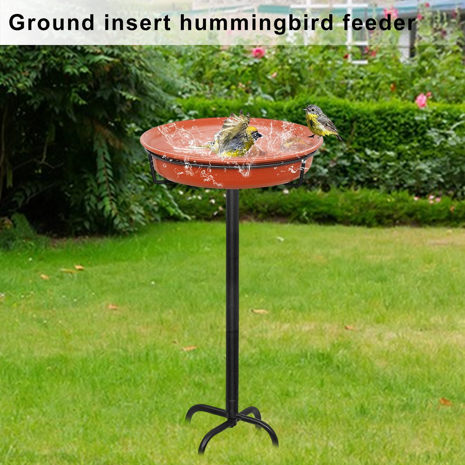 Bullpaw Freestanding Birds Bath Bowl Outdoor Garden Birdfeeder ...