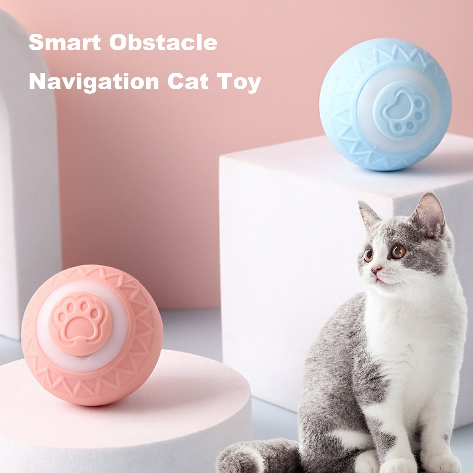 Bullpaw Interactive Cat Rolling Ball Toy Motion Activated Automatic ...