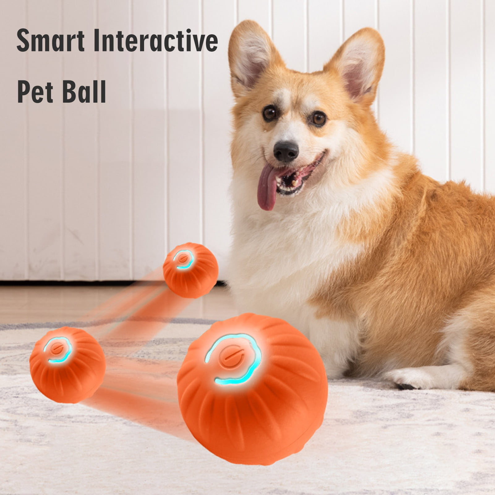 Bullpaw Interactive Dog Rolling Ball Toy USB Rechargeable Smart Ball ...