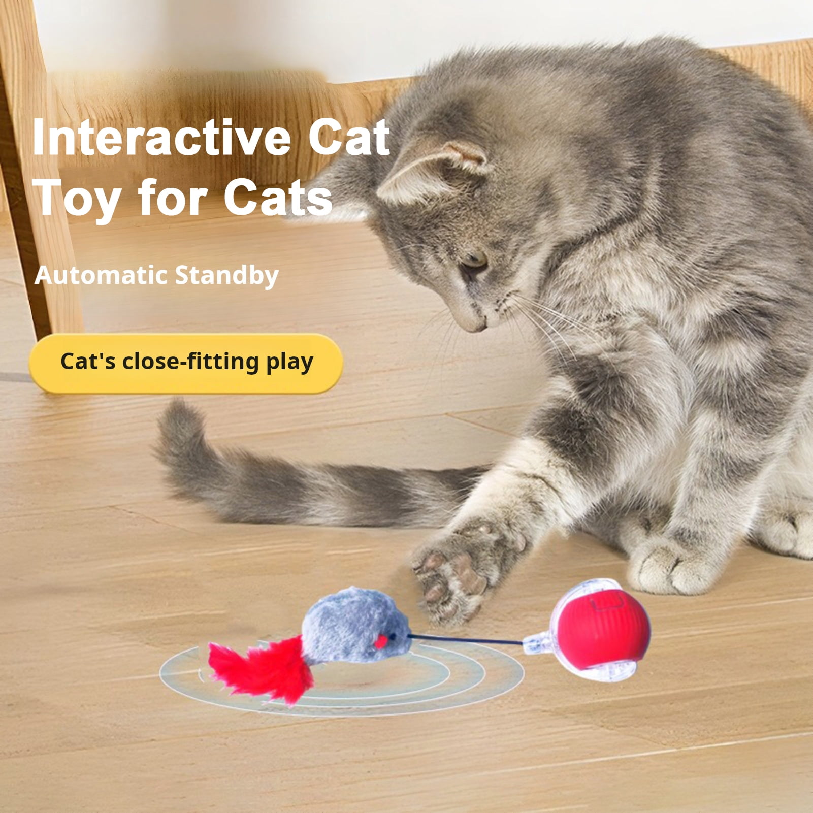 Bullpaw Interactive Rolling Ball Cat Toy Electric Self-Moving Ball Toy ...