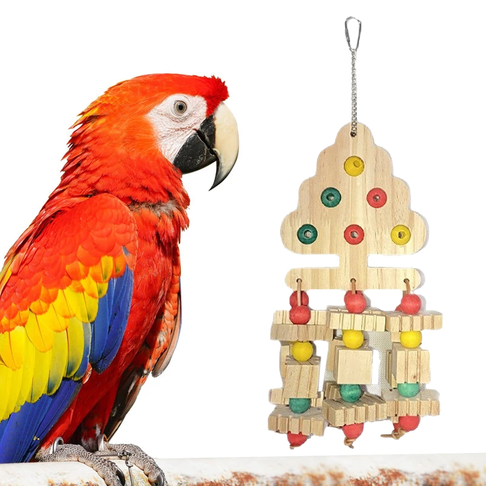Bullpaw Pet Bird Toy Beads Cube Anti-bite Wooden Hanging Pet Parrot ...