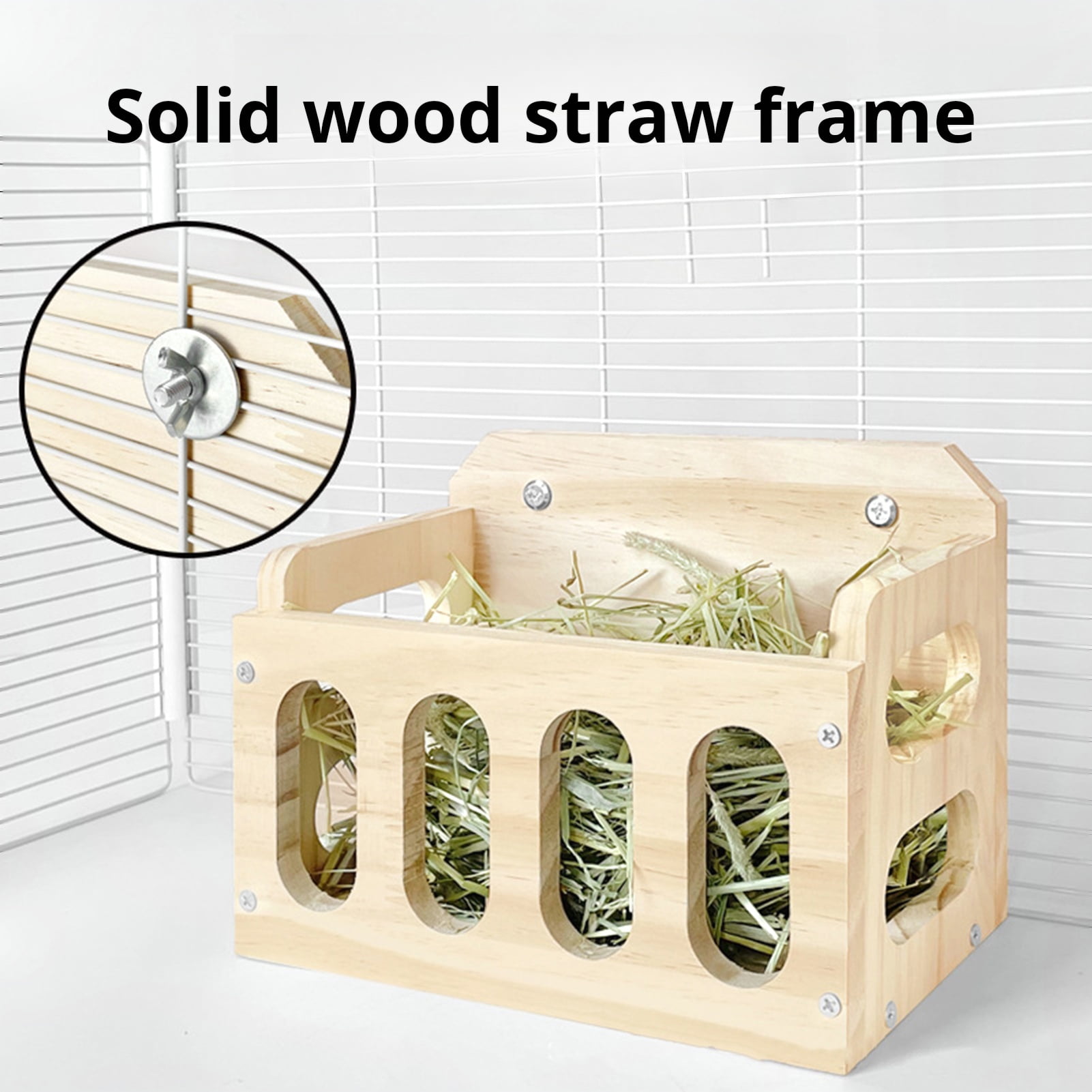 Bullpaw Wooden Rabbit Feeder Less Waste Food Feeding Rack Large ...