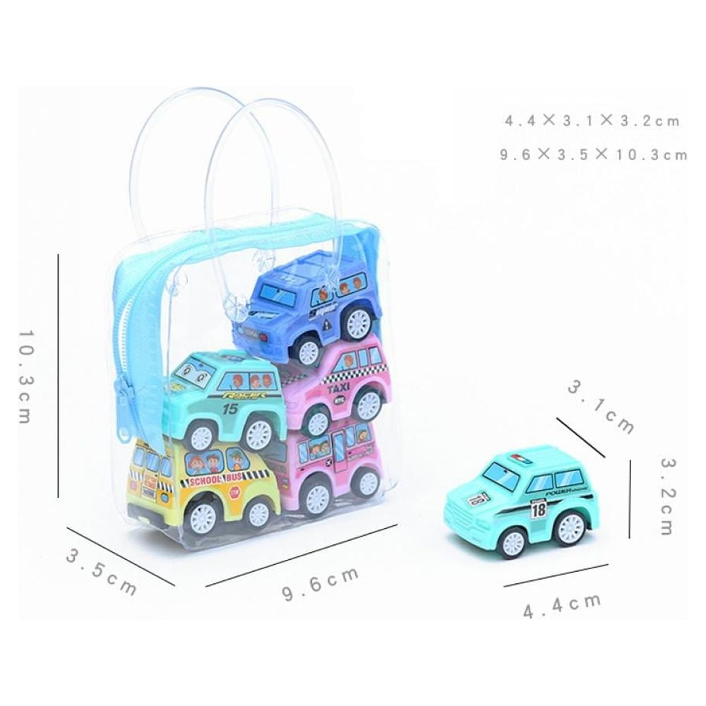 Bullpiano 6pcs Pull Back Cars Mini Toy Cars Kids Plastic Vehicle Set ...