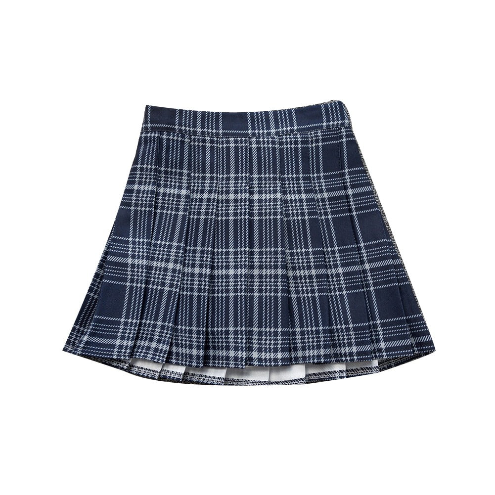 Bullpiano Girls High Waisted Pleated Skirt Skirt with Lining Shorts Plain Plaid Skirt Skater ...