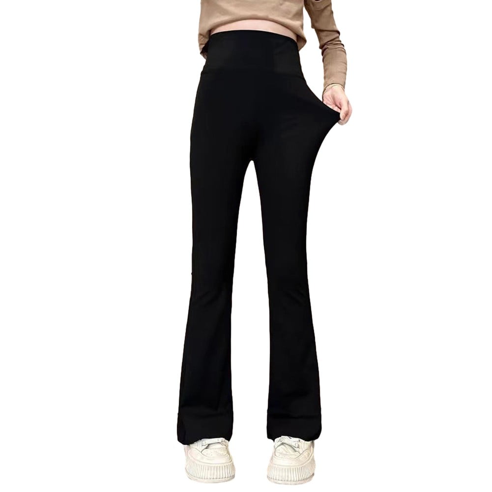Bullpiano Girls Thermal Fleece Lined Flare Leggings High Waist Bell ...