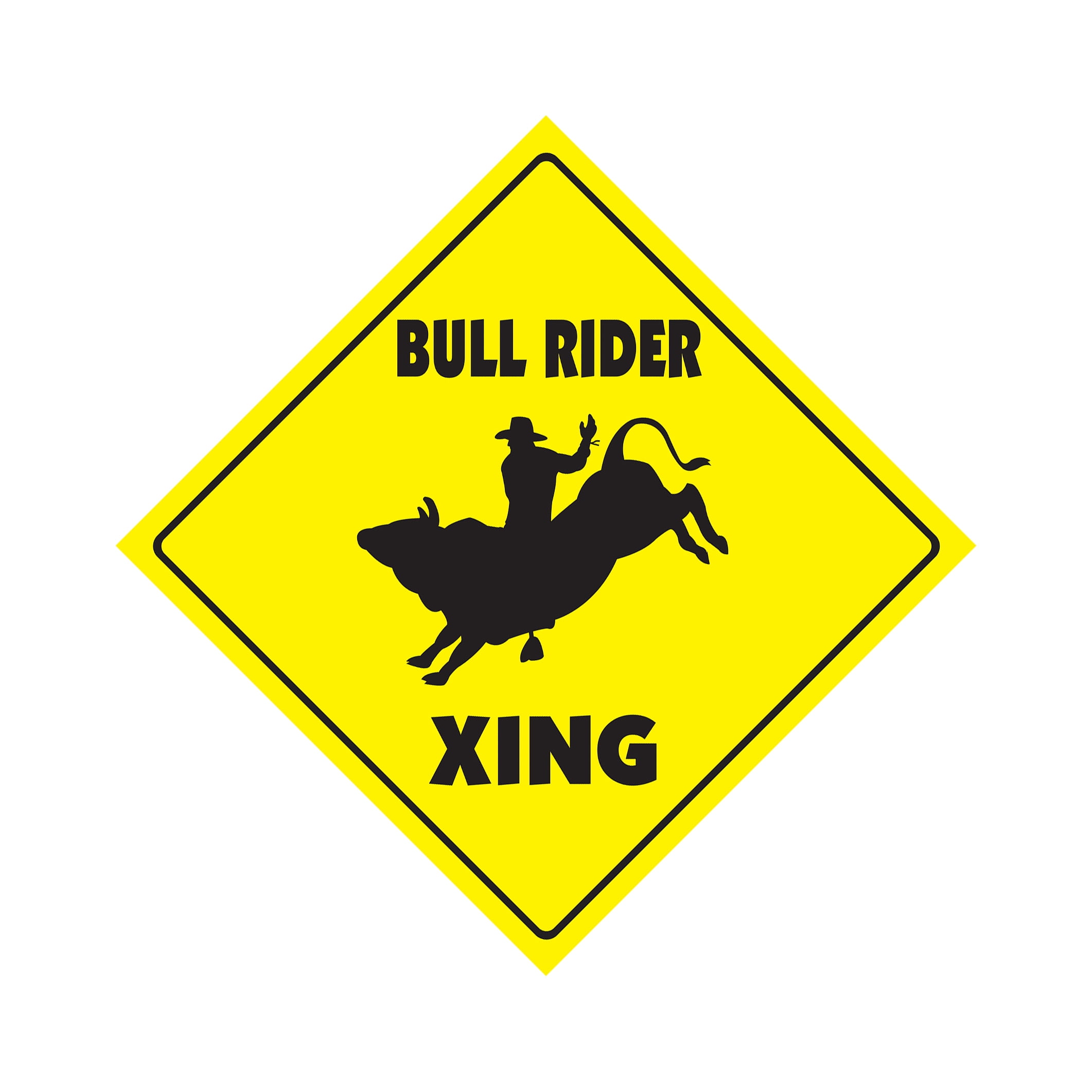 Bullrider Crossing Sign Zone Xing | Indoor/Outdoor | 20" Tall spurs ...