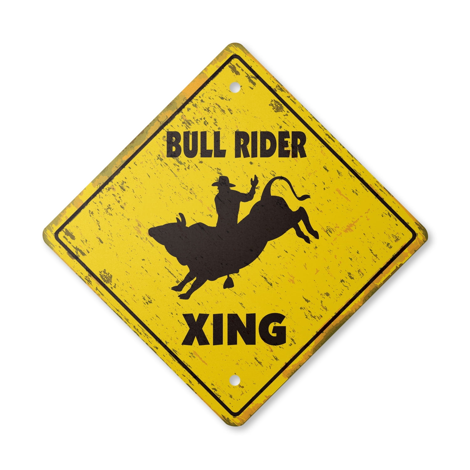 Bullrider Vintage Crossing Sign Zone Xing | Indoor/Outdoor Plastic | 20 ...