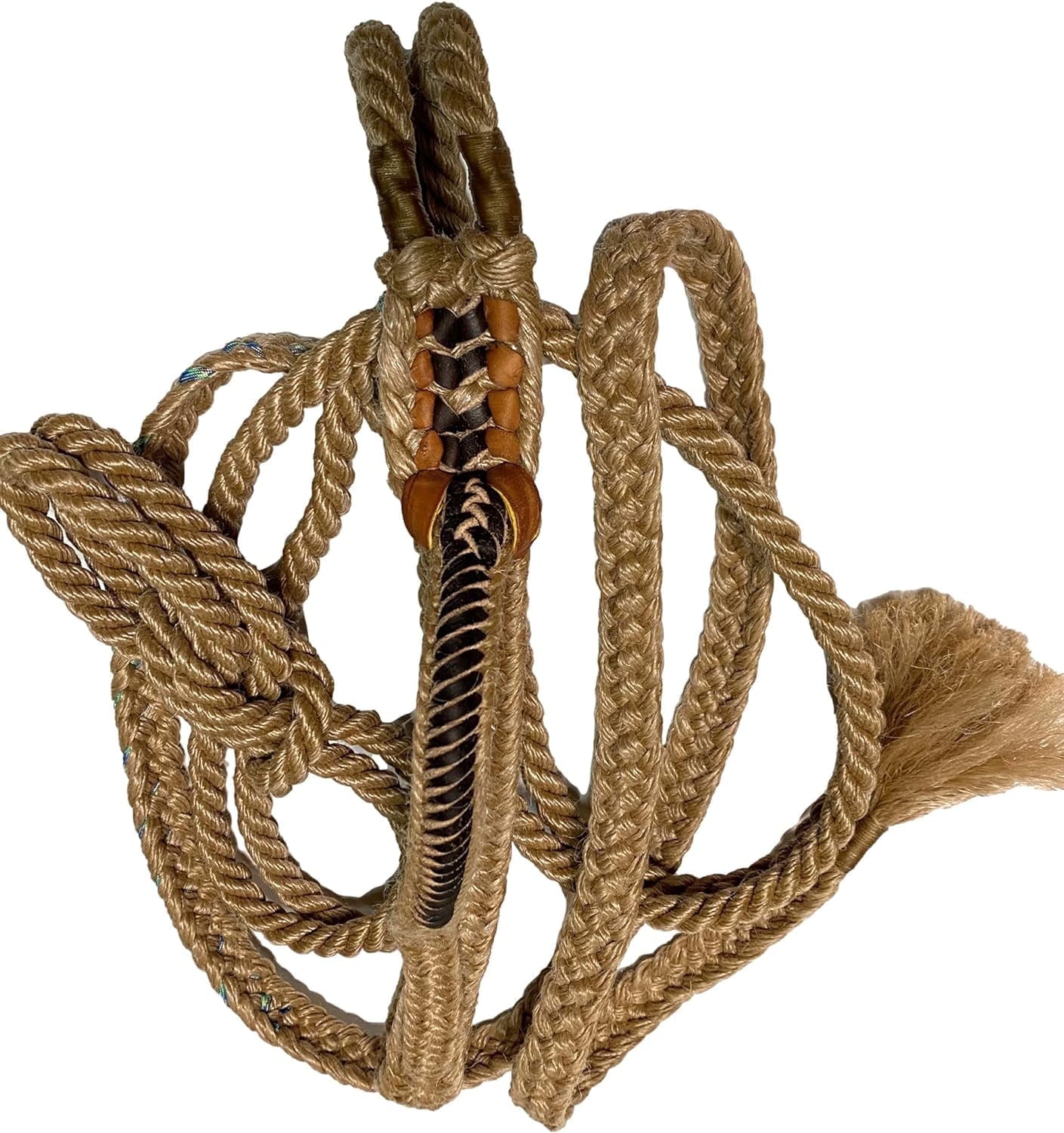 Free Shipping! Bull rope custom 9/5 left hand lace half leather bull ...