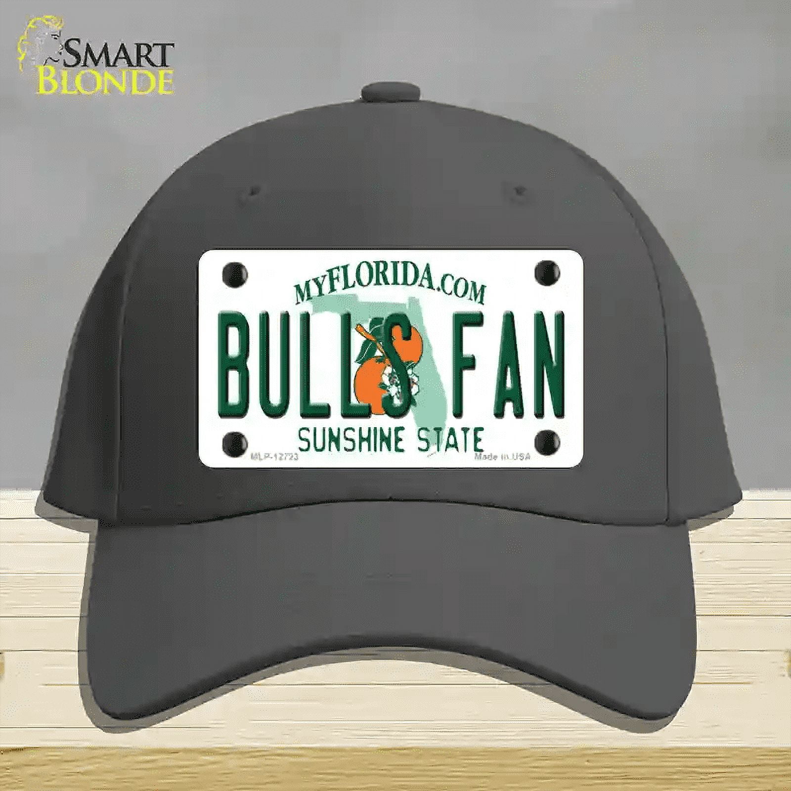 Bulls Fan Novelty License Plate Hat Cotton Charcoal - Walmart.com