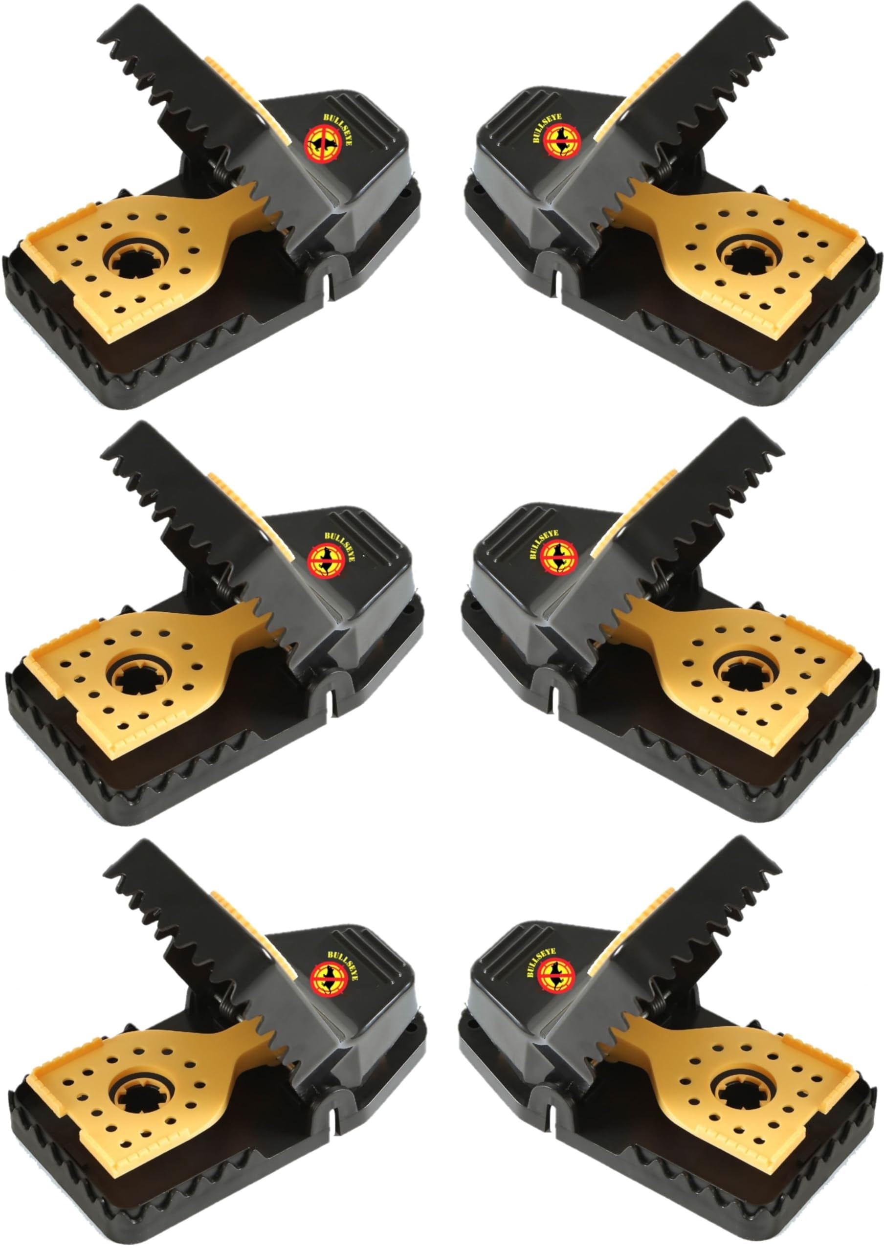 Bullseye - 6 Pack - Rat Traps - Indoor/Outdoor, Reusable, Easy Setup ...