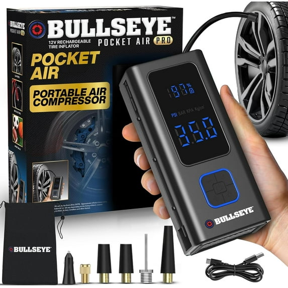 Free Shipping! Bullseye Portable Tire Inflator and Powerbank 120 PSI ...