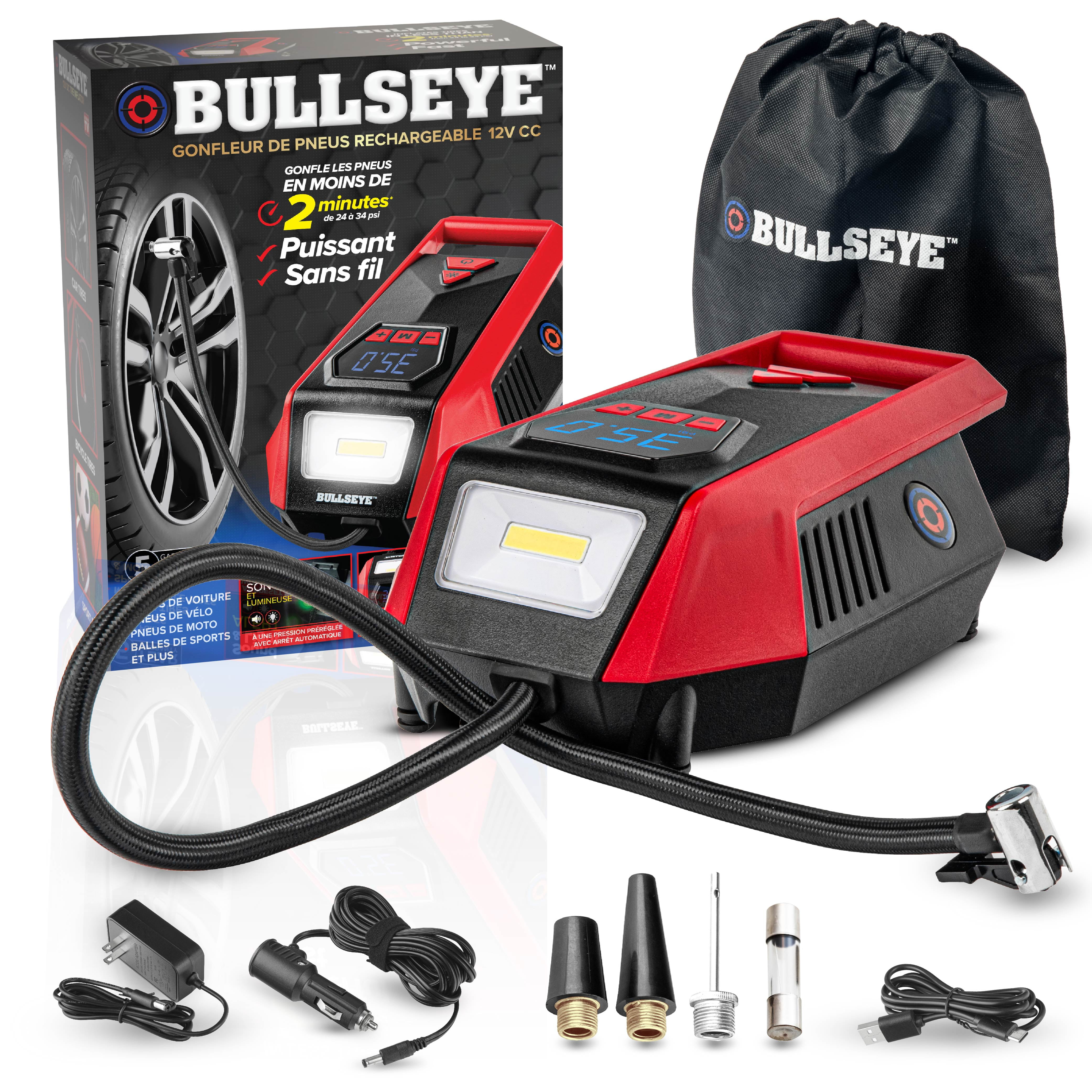 Bullseye Tire Inflator 150 PSI Portable Air Compressor Electric Pump ...