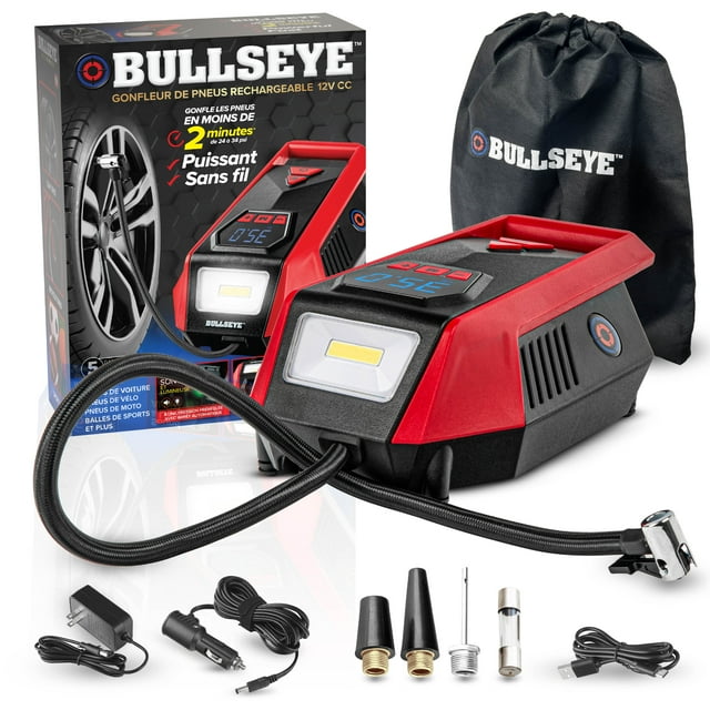 Bullseye Tire Inflator 12V DC Tire Inflator Auto Shut-Off, Max 150 PSI ...