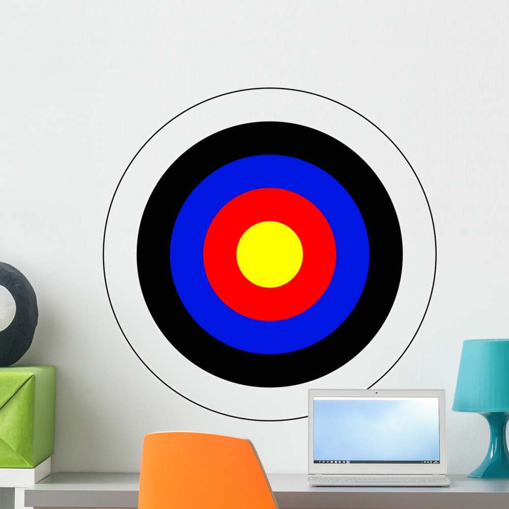 Bullseye Wall Decal by Wallmonkeys Peel and Stick Graphic (24 in H x 24 ...