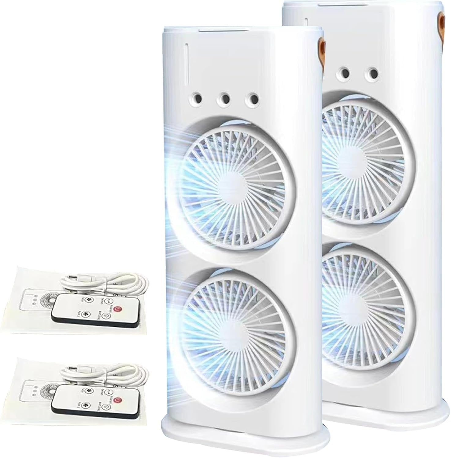 Bullseyeair Portable Double Fan, 2025 New Portable Rechargeable Misting ...