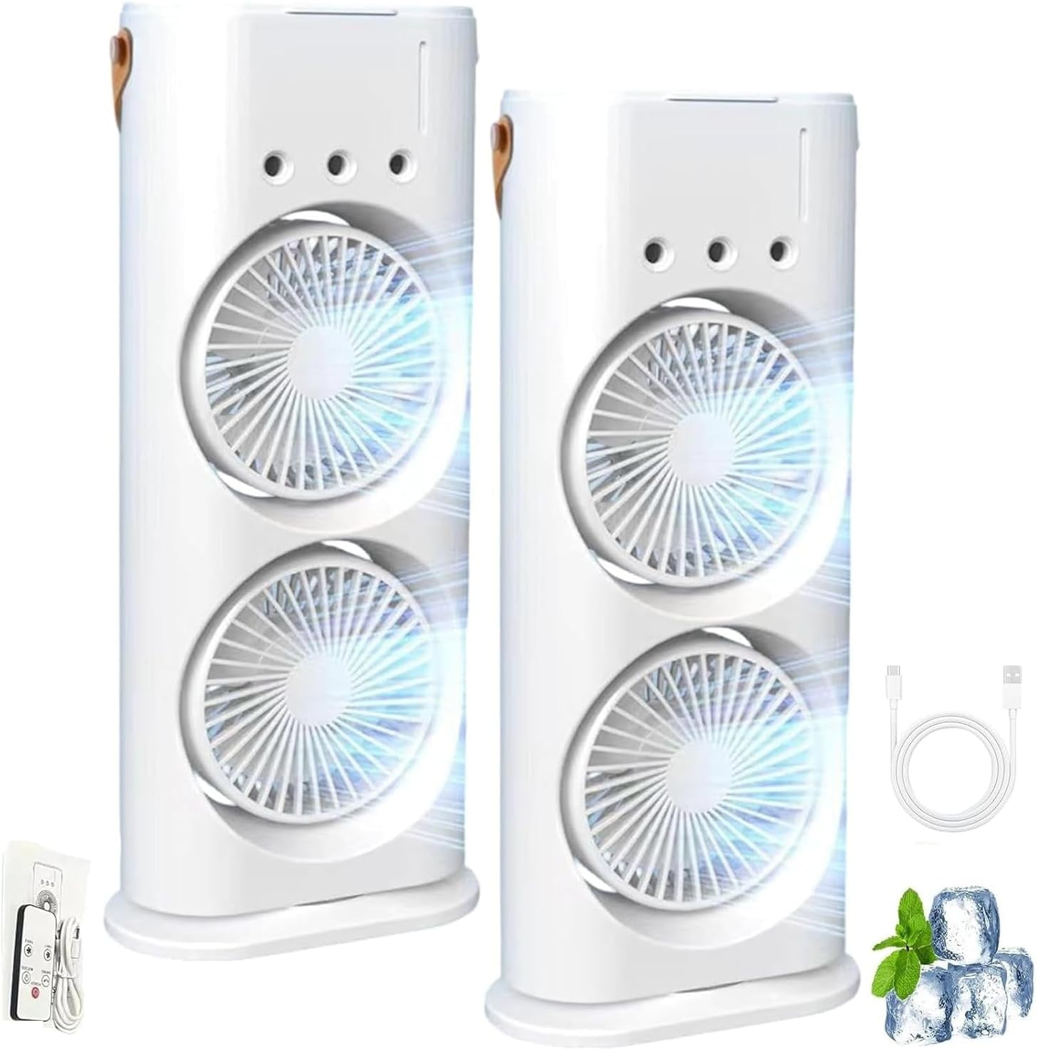 Bullseyeair Portable Double Fan, Bullseye Air Rechargeable Misting Fan ...