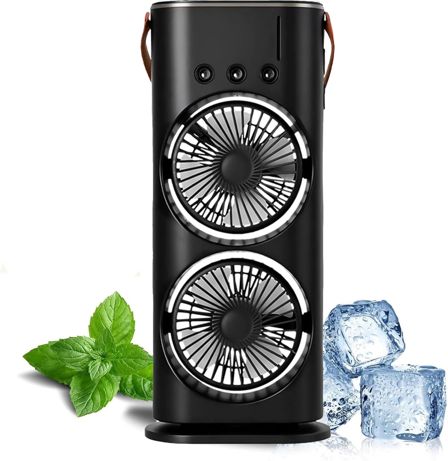 Bullseyeair Portable Double Fan Rechargeable 600ml Tank Misting Fan 3 ...