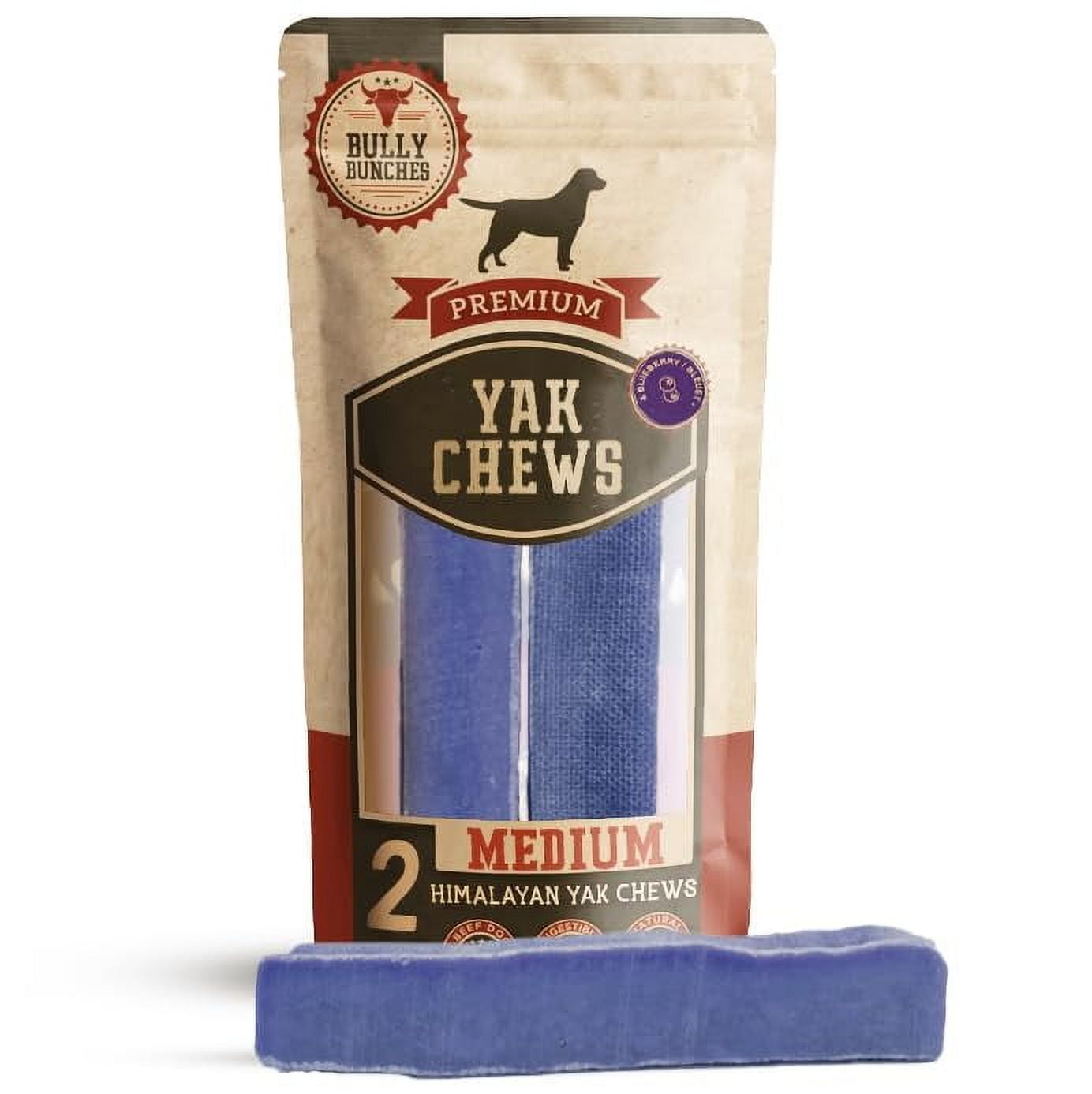 Bully Bunches Premium Blueberry IRF13 Himalayan Yak Chew for Dogs, All ...