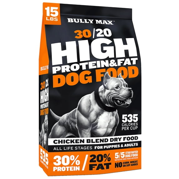 Bully Max High Performance Dog Food, 30% Protein, 535 Calories per Cup ...