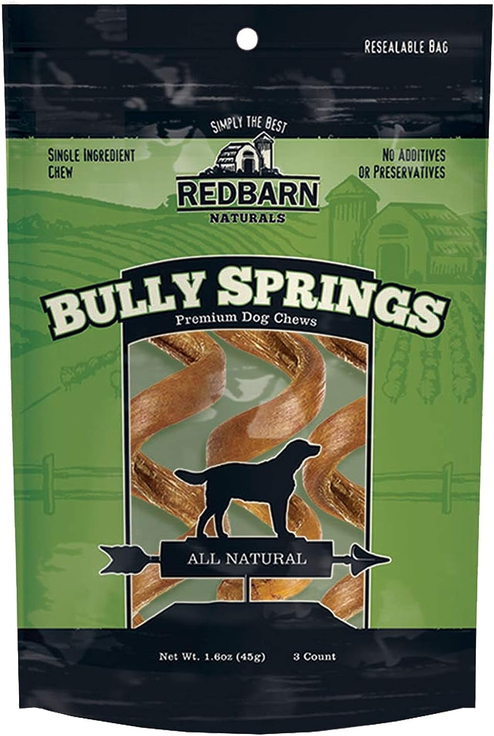 Redbarn All-Natural Bully Springs Sticks for Dogs, 4"-6" Chew, 3 Count ...