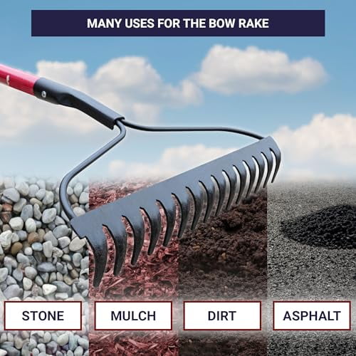 Bully Tools 92309 12-Gauge 16-Inch Bow Rake with Fiberglass Handle and ...