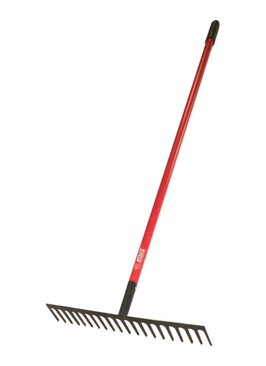 Bully Tools Landscape 18" Stone Rake with 66" Fiberglass Handle and ...