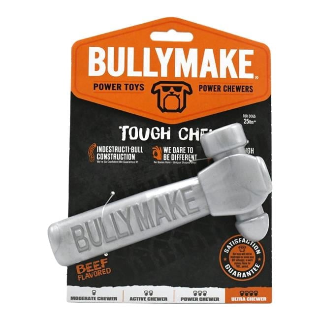 BullyMake Toss N Treat Flavored Dog Chew Toy - Hammer, Beef - One Size ...