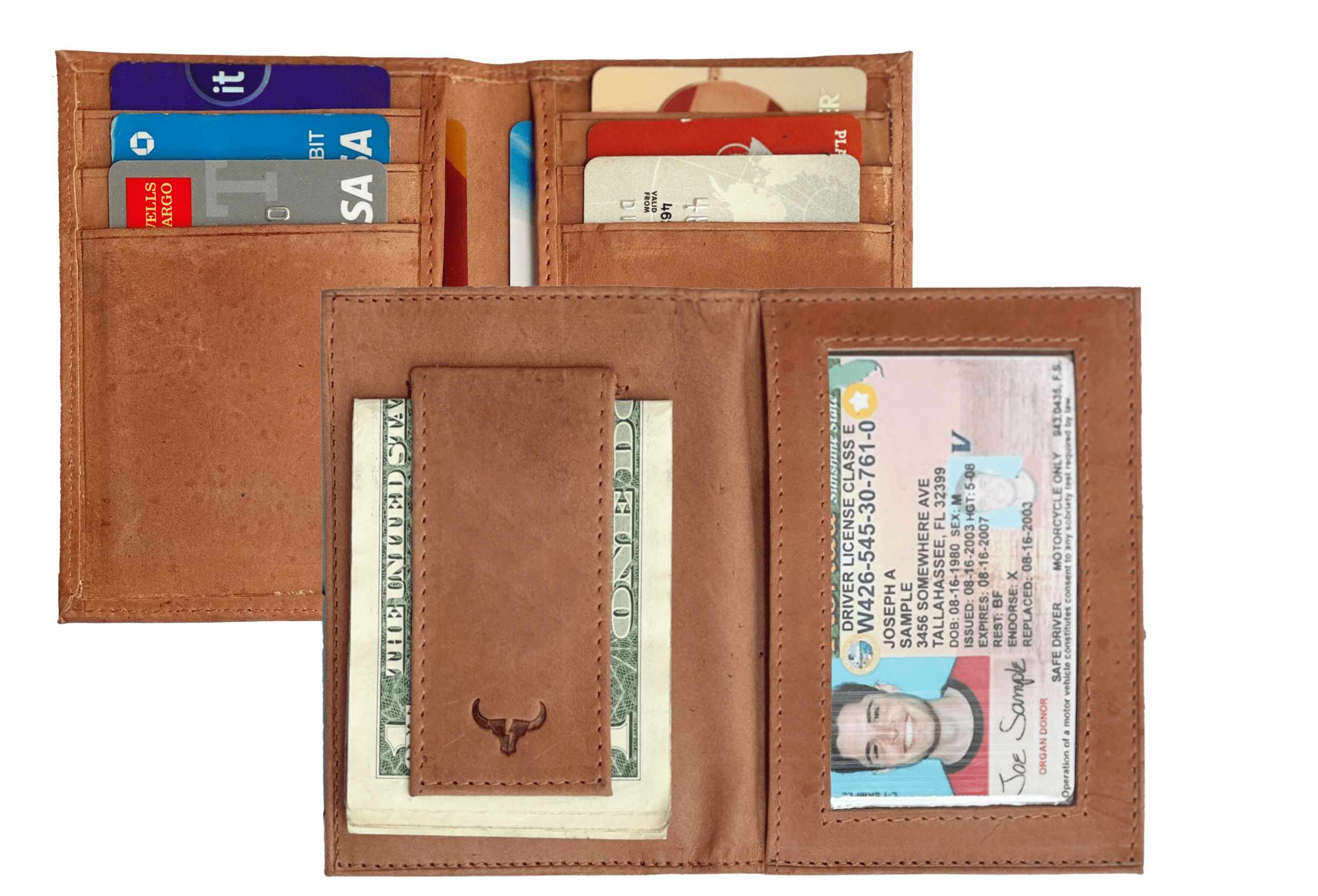 Bullz Bifold Mens Money Clip Wallet Slim Bifold Minimalist Card Holder ...