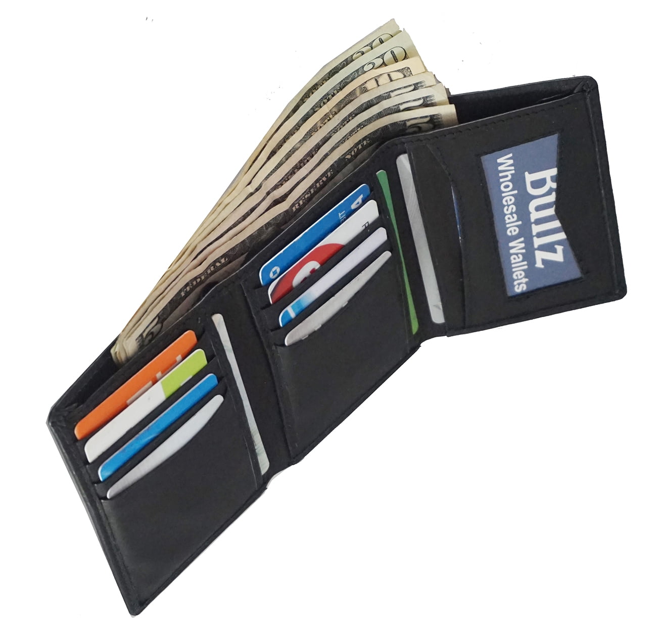 Bullz Heavy Duty Leather Slim and Compact 8 Credit Cards and 1 ID ...
