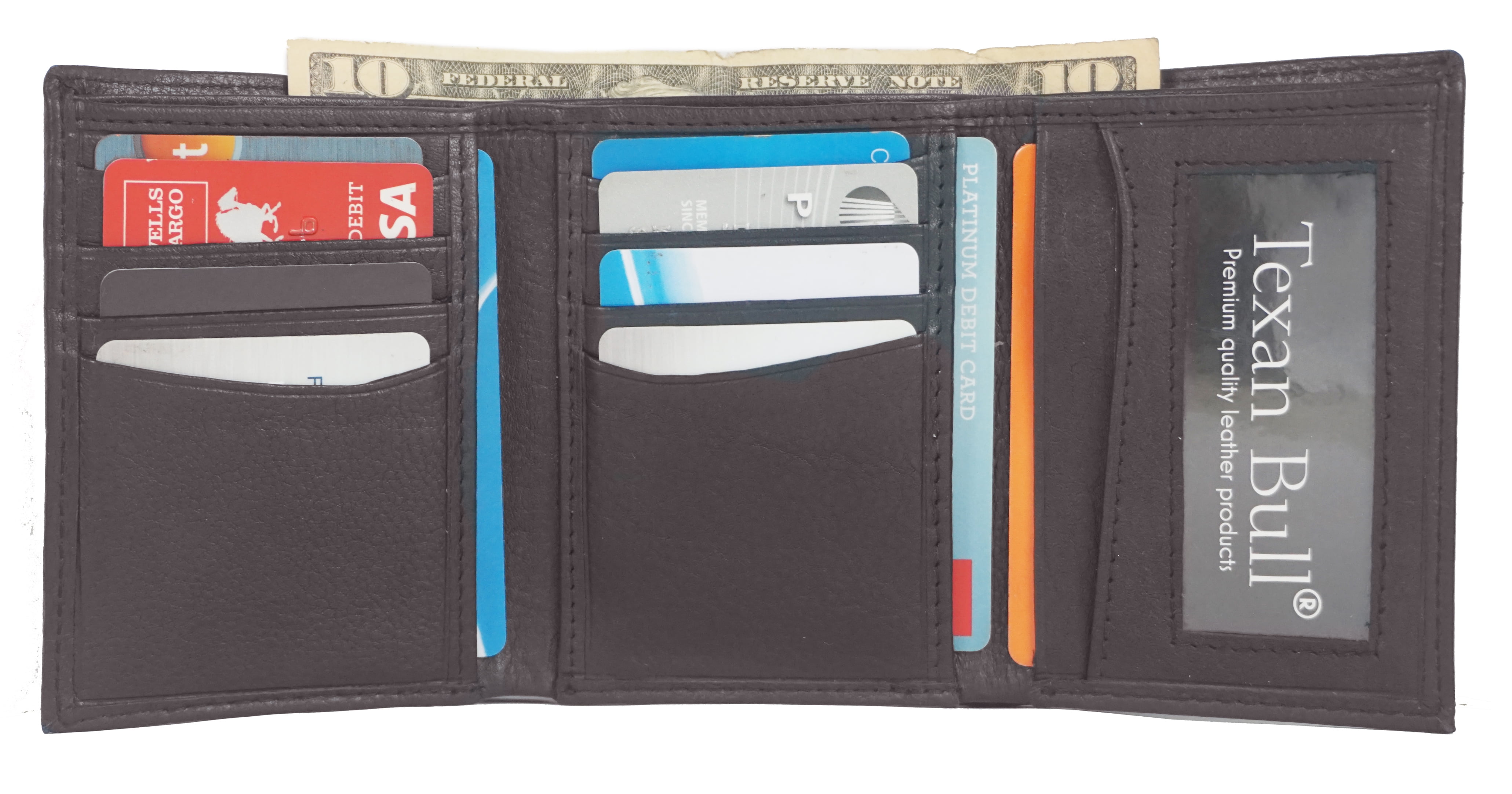 Bullz Heavy Duty Leather Slim and Compact 8 Credit Cards and 1 ID ...