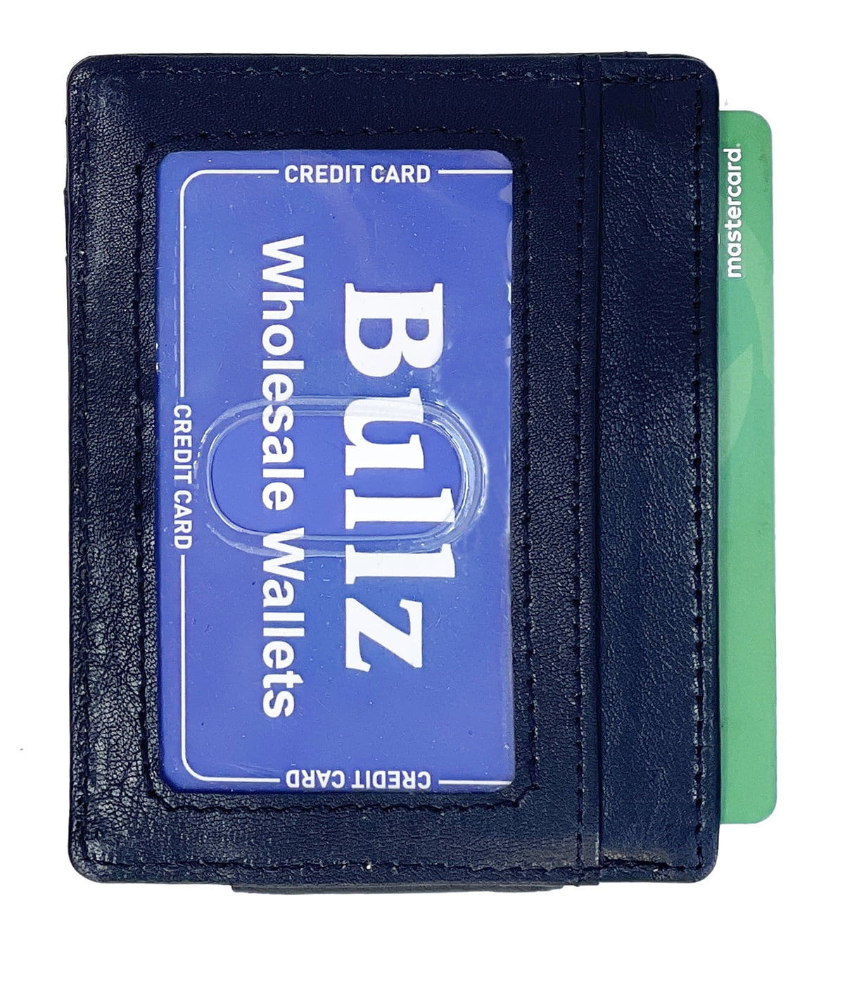 Bullz Leather Front Pocket Slim Money Clip Wallet Card Holder with ...