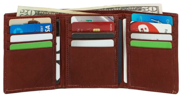 Bullz Men's Genuine Leather Slim and Compact 13 Credit Cards and 1 ID ...