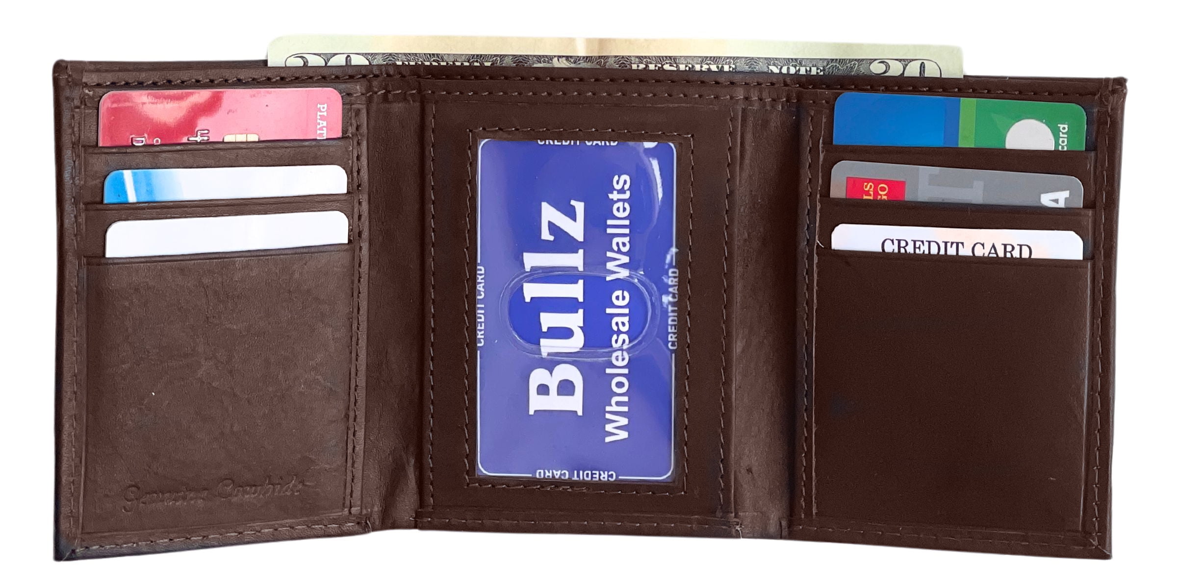 Bullz Men's Genuine Leather Slim and Compact 6 Credit Cards and 1 ID ...