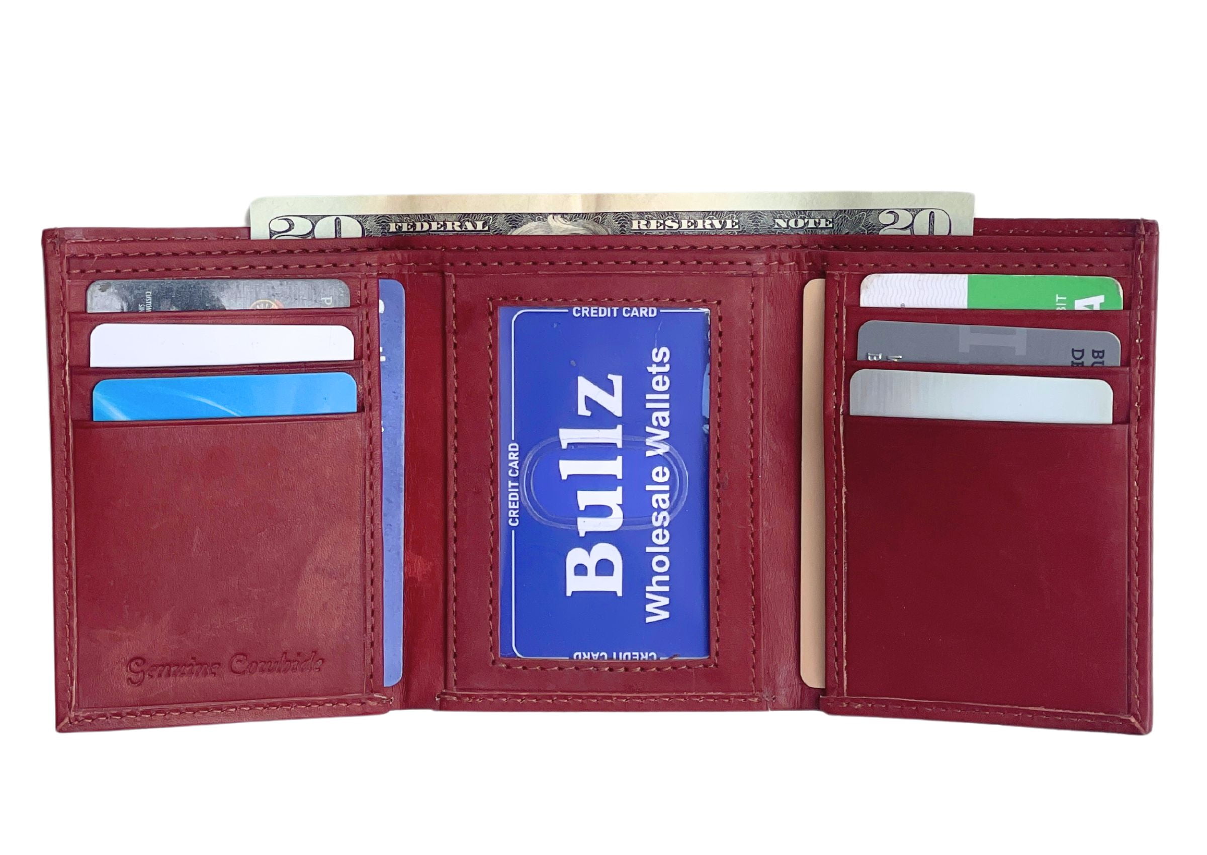 Bullz Men's Genuine Leather Slim and Compact 6 Credit Cards and 1 ID ...