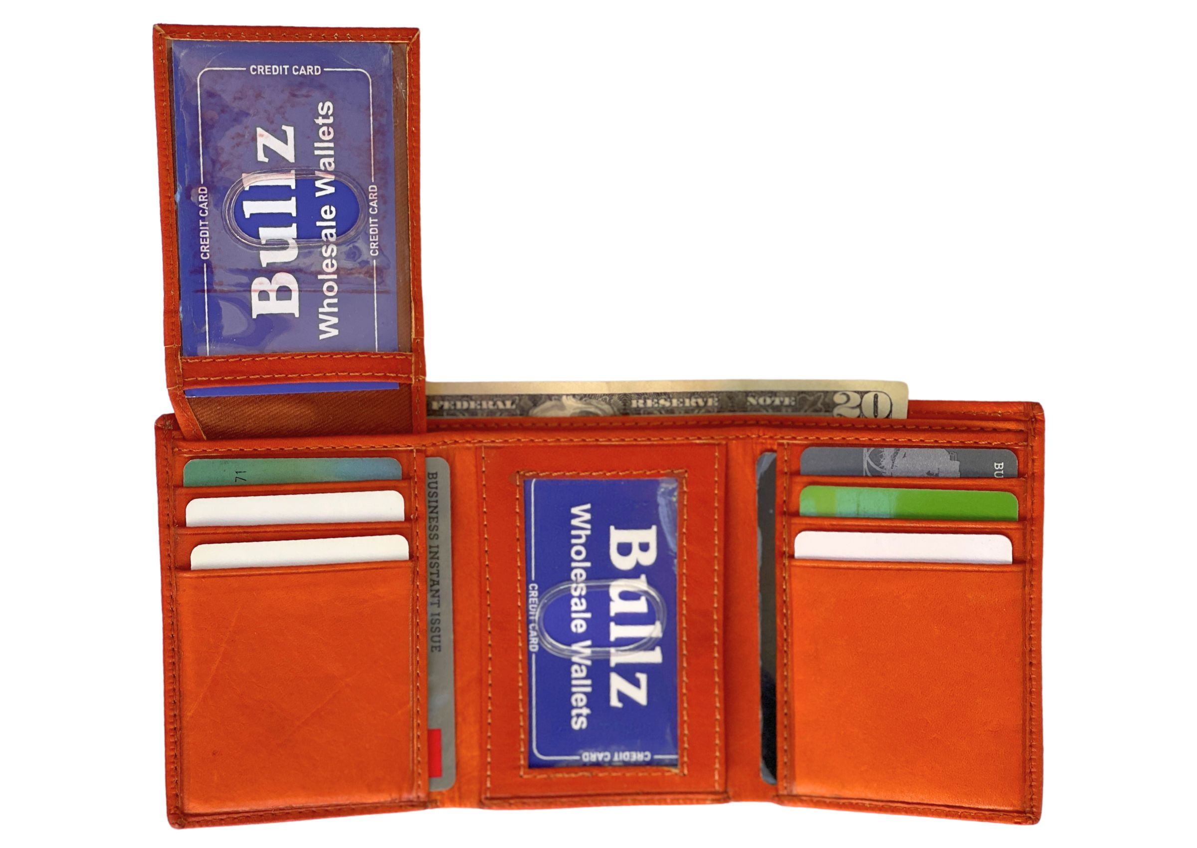 Bullz Men's Genuine Leather Slim and Compact Multi Card Tifold Men's ...
