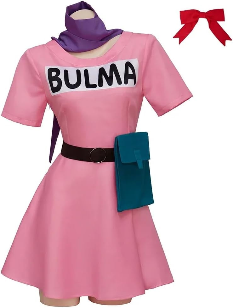 Bulma Pink Dress Outfit Suit with Accessories for Women Adult - Walmart.com