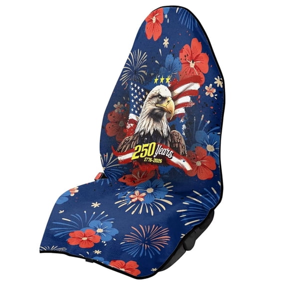 Bulopur 250 Years of America Flag Floral Fireworks Front Car Seat Towel ...