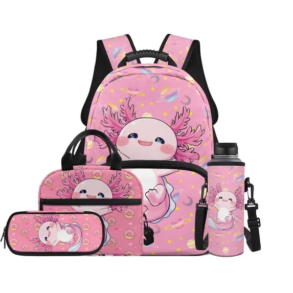Bulopur Axolotl Kids Backpack Set for Girls 17 Inch 4-Piece Spacious ...