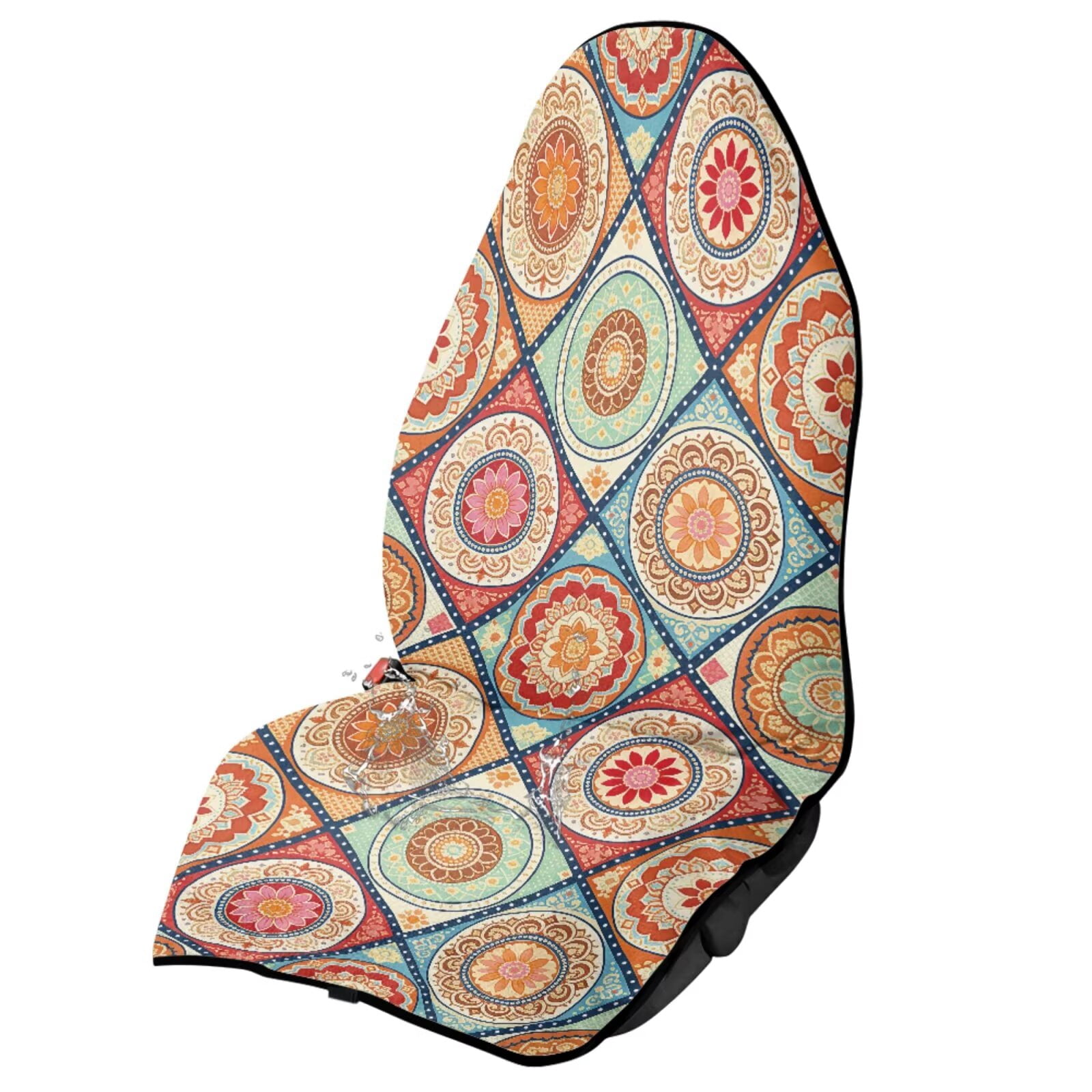 Bulopur Boho Car Seat Cover Towel Mandala Non-Slip Front Seat Protector ...