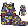 Bulopur Boys 17 Inch Backpack Set, 4 in 1 Galaxy Tractor Print School ...