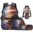 Bulopur Boys 17 Inch School Backpack 4 in 1 American Eagle Flag Print ...