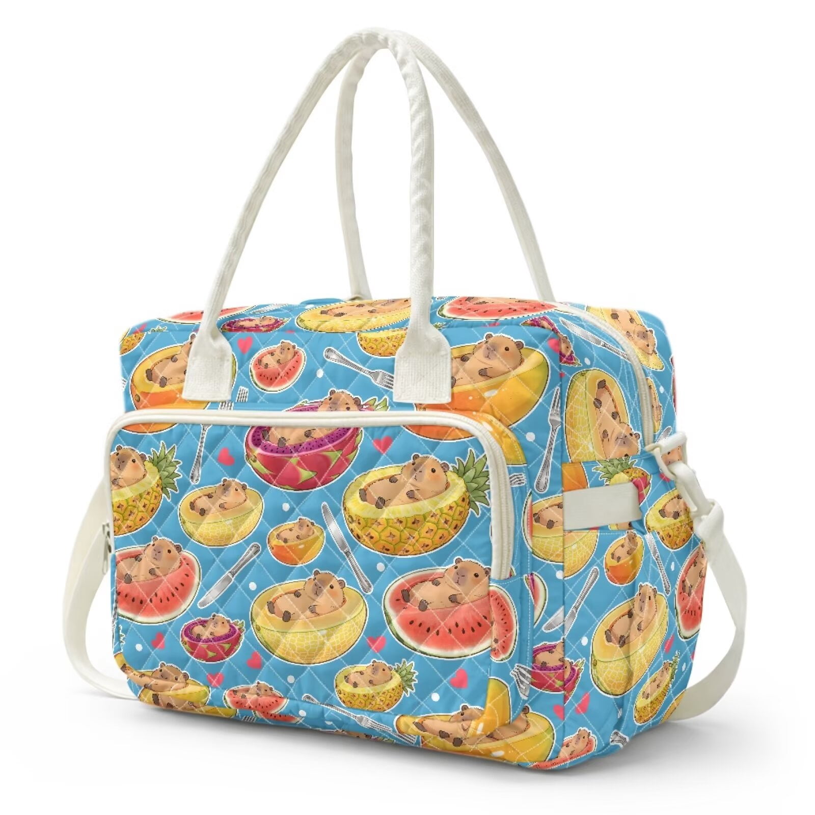 Bulopur Capybara Quilted Lunch Bag for Women Cute Insulated Lunch Bags ...