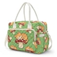 Bulopur Cat Quilted Big Lunch Bag Mushroom Thermal Lunch Bag Reusable ...