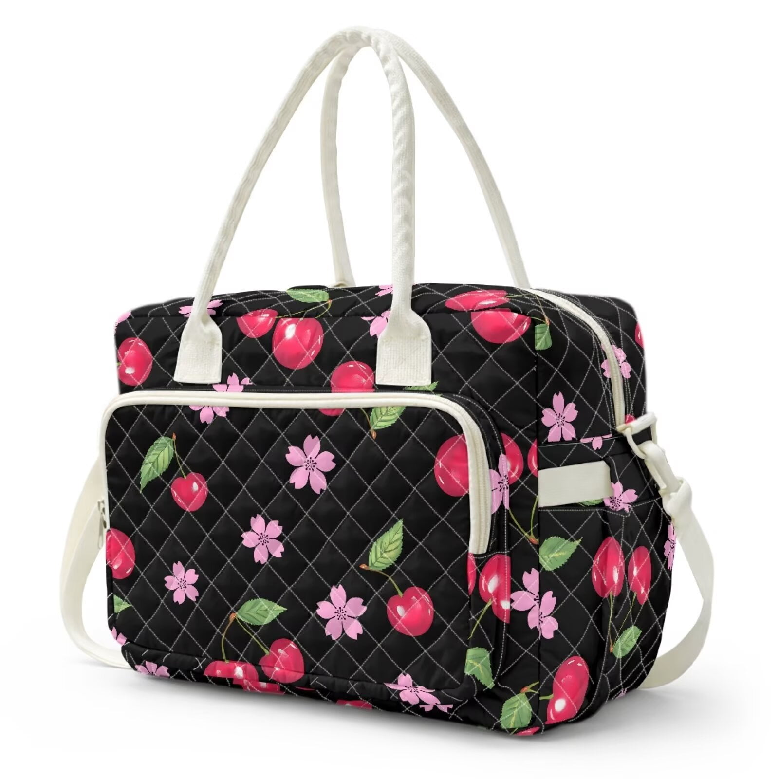Bulopur Cherry Blossom Quilted Lunch Bag for Women Romantic Large ...